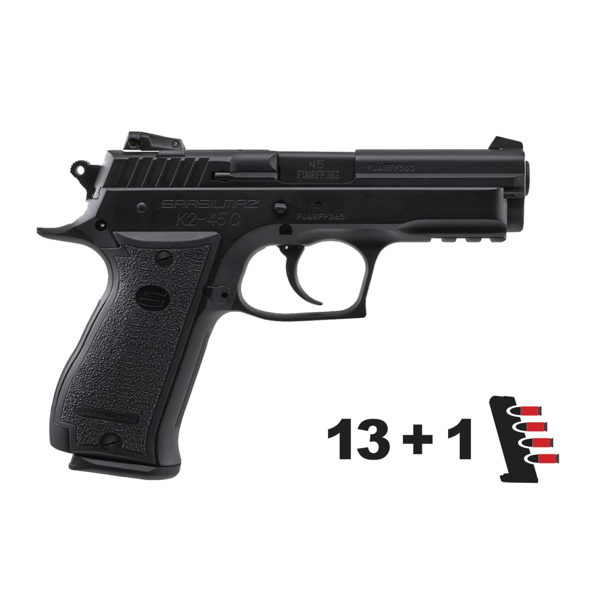 SAR K2 45C, .45 ACP Compact, 14+1, Black | K245CBL - Mint Armory