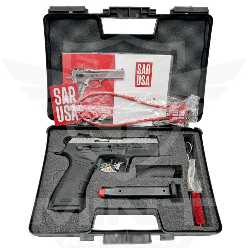 CM9ST - SAR CM9 BLACK Body, STAINLESS Slide, 9mm, 17 - Mint Armory