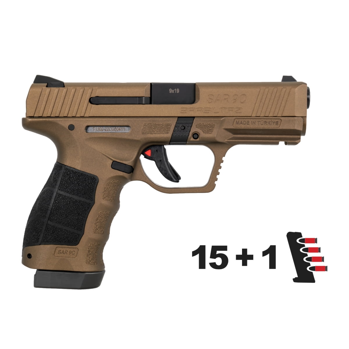 SAR9C BR Compact, BRONZE, 9mm, 15 Rounds | SAR9CBR - Mint Armory