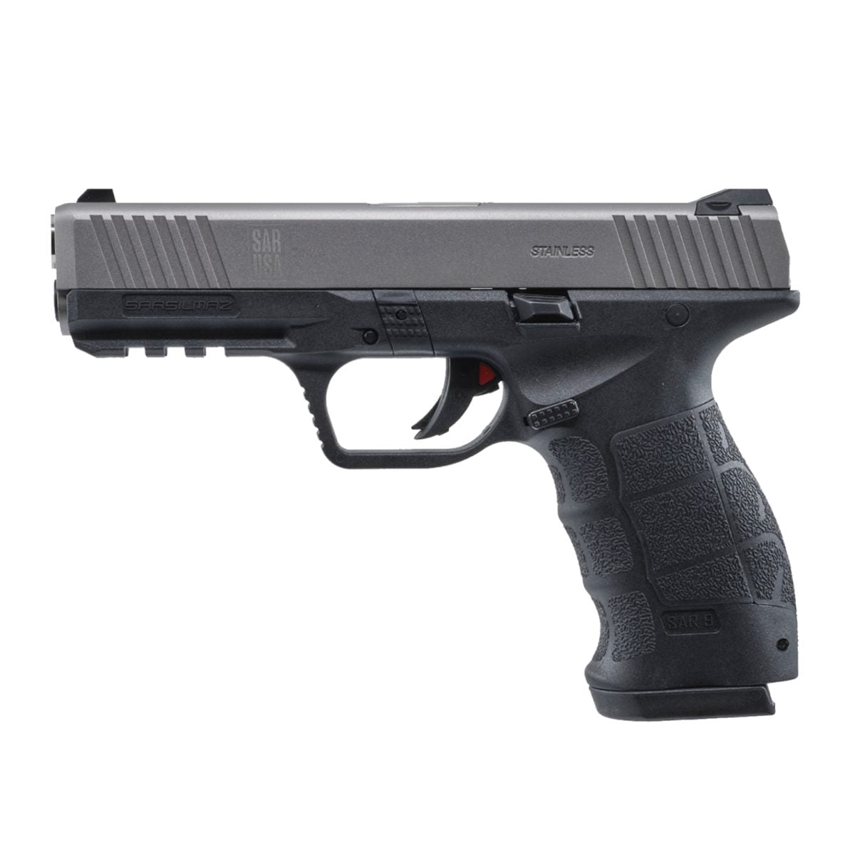 SAR9TST - SAR SAR9T BLACK Body, STAINLESS Slide, No Safety, 9mm, 17 ...