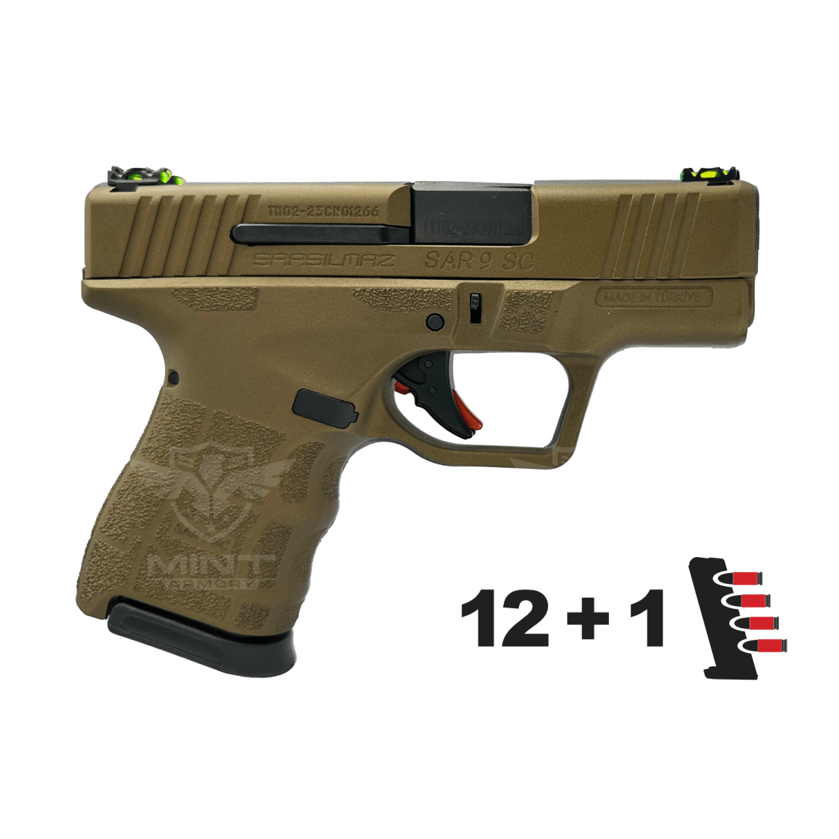 SAR9 SOCOM 9mm Pistol OD Green Pistol suppressor ready