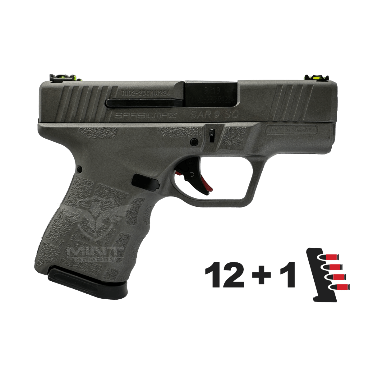 SAR9 SOCOM 9mm Pistol OD Green Pistol suppressor ready