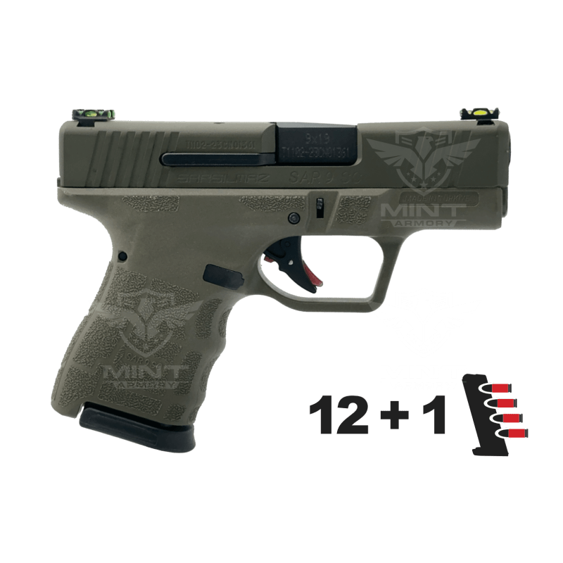SAR9 SOCOM 9mm Pistol OD Green Pistol suppressor ready