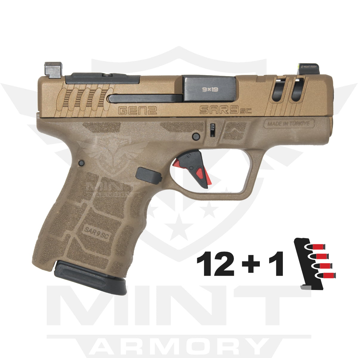 SAR9CXBL - 9mm SAR9 CX Compact, 15 Round, Black | SAR USA - Mint Armory