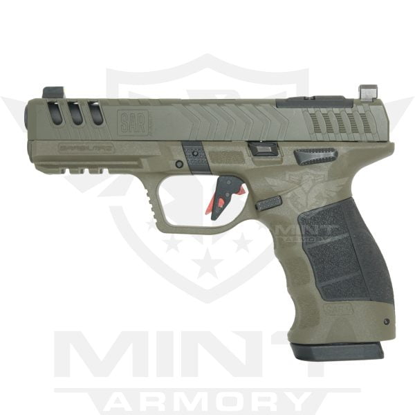 SAR9 SOCOM 9mm Pistol OD Green Pistol suppressor ready
