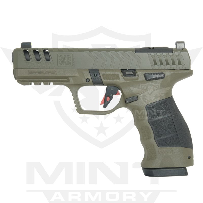 SAR9 SOCOM 9mm Pistol OD Green Pistol suppressor ready