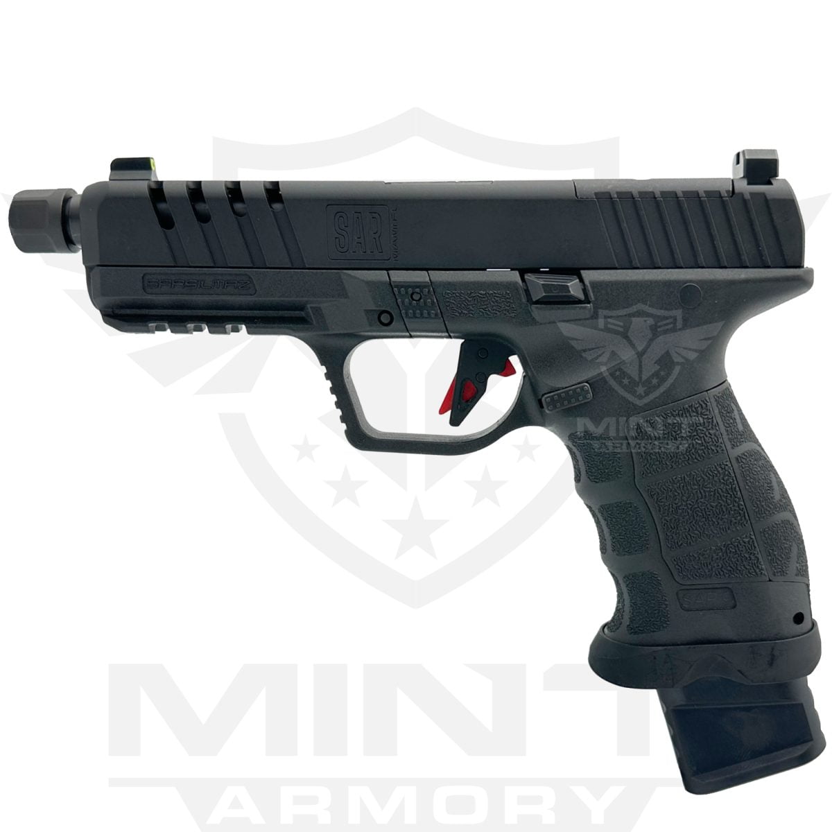 SAR9 SOCOM 9mm Pistol OD Green Pistol suppressor ready