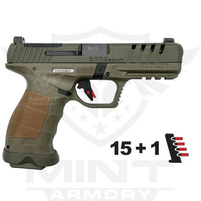 SAR9 SOCOM 9mm Pistol OD Green Pistol suppressor ready